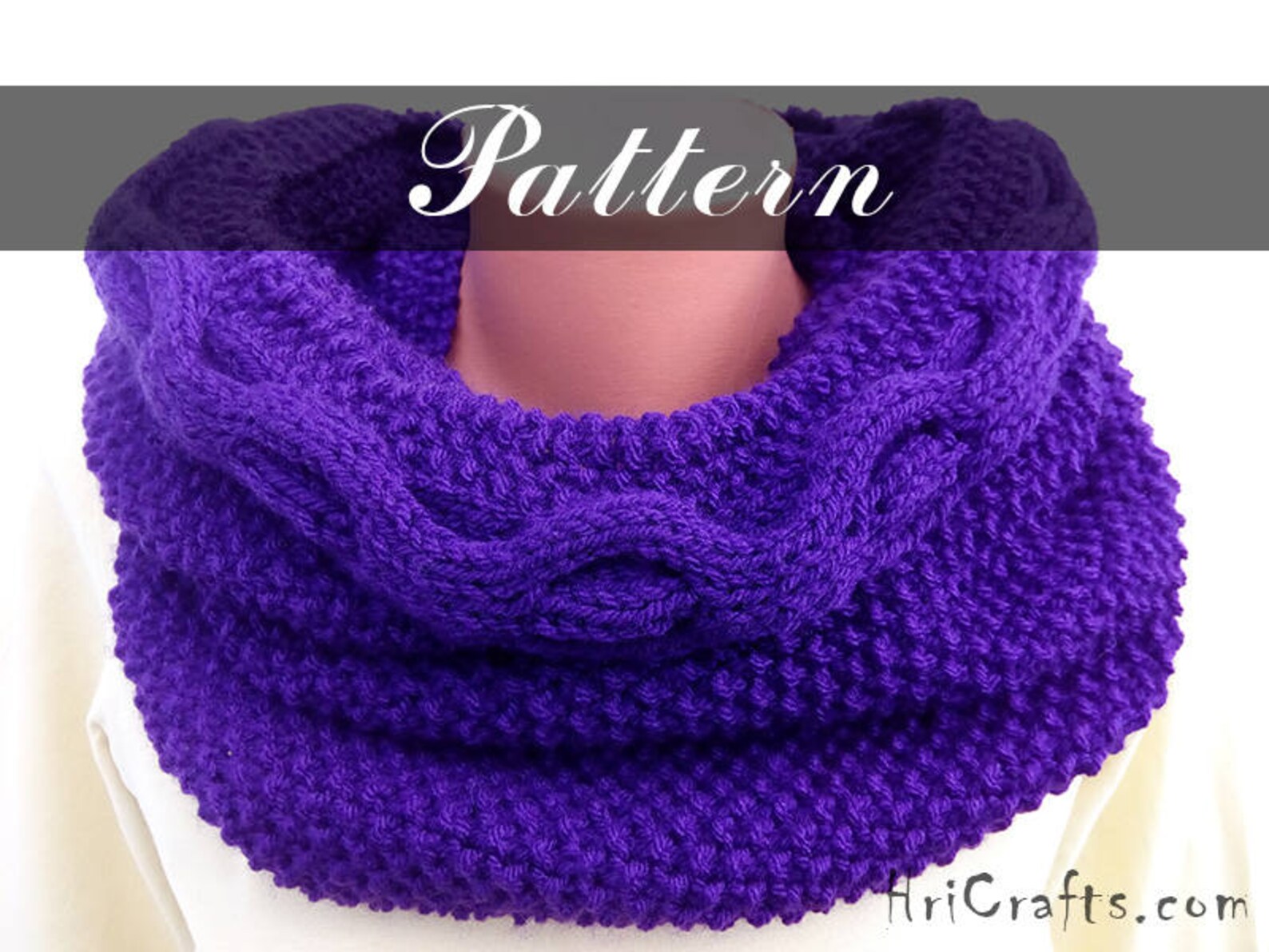 Knitting Pattern Scarf Infinity Scarf Shawl Instant Download Knit ...