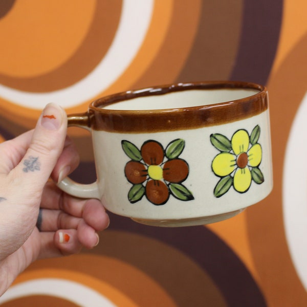Vintage Brown Ceramic Mug - Etsy