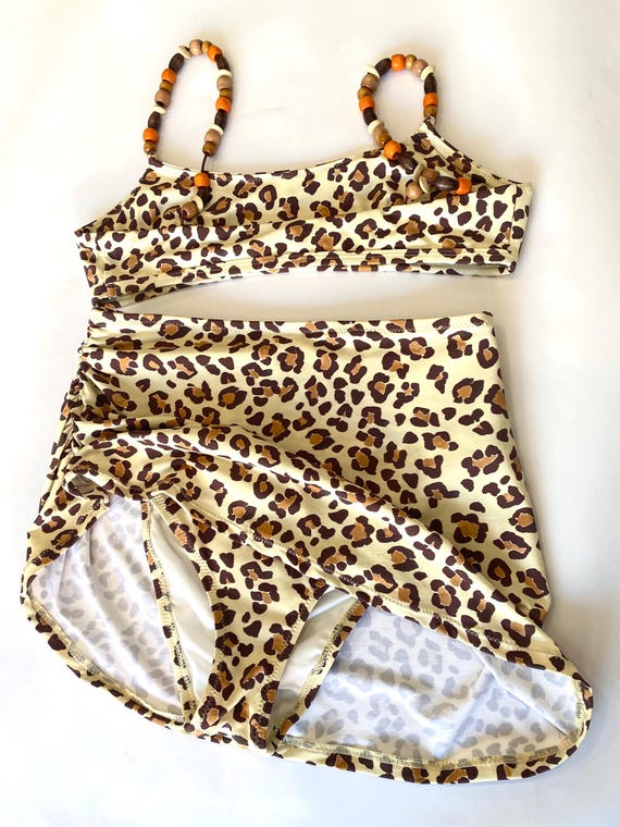 Vintage Leopard Print Swim Set - Gem