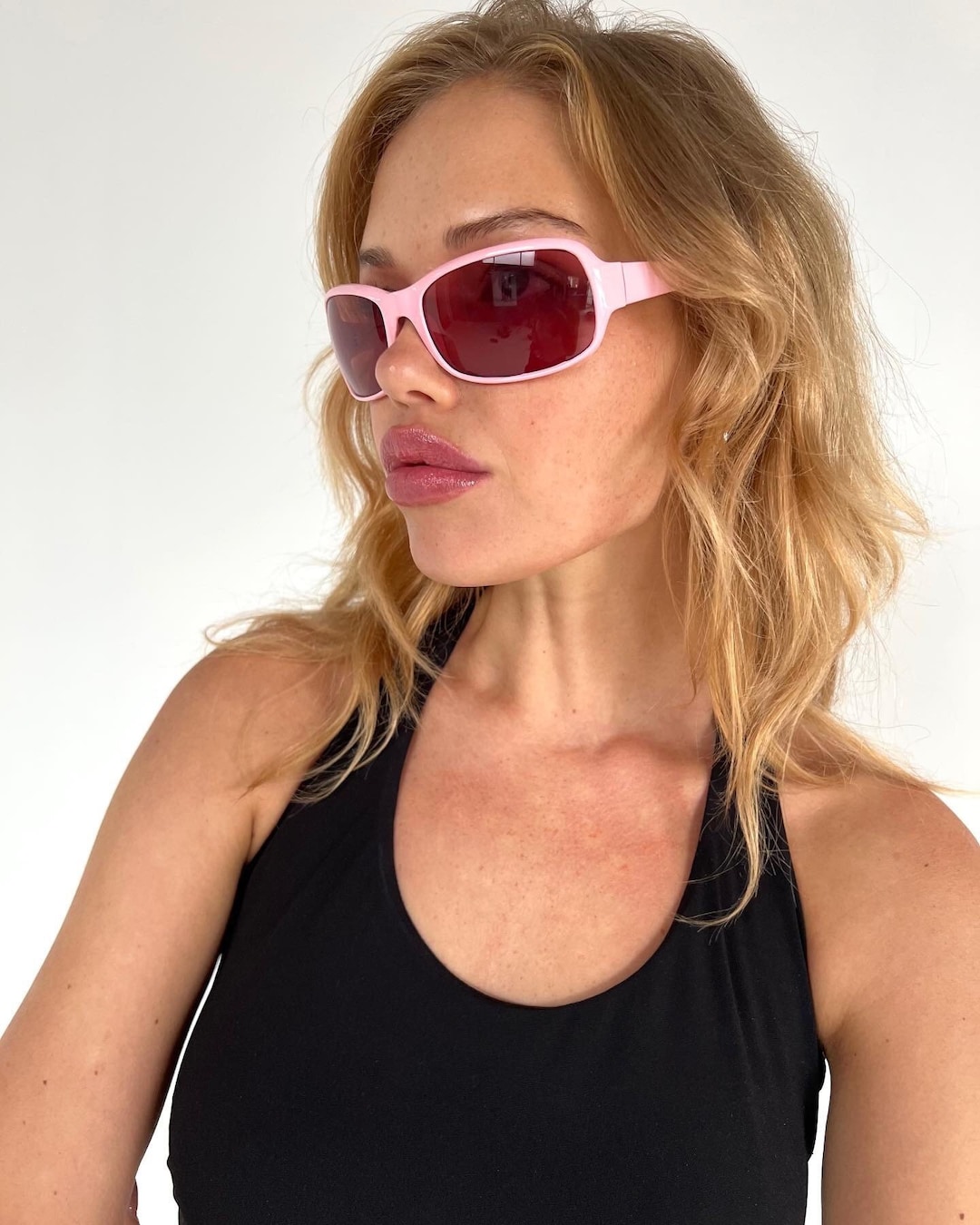 Y2k Baby Pink Round 2000s Sunglasses Shades - Etsy