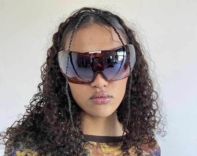 Tiger Tort Rave Y2K Oversized Large Wrap Sunnies Sunglasses - Etsy