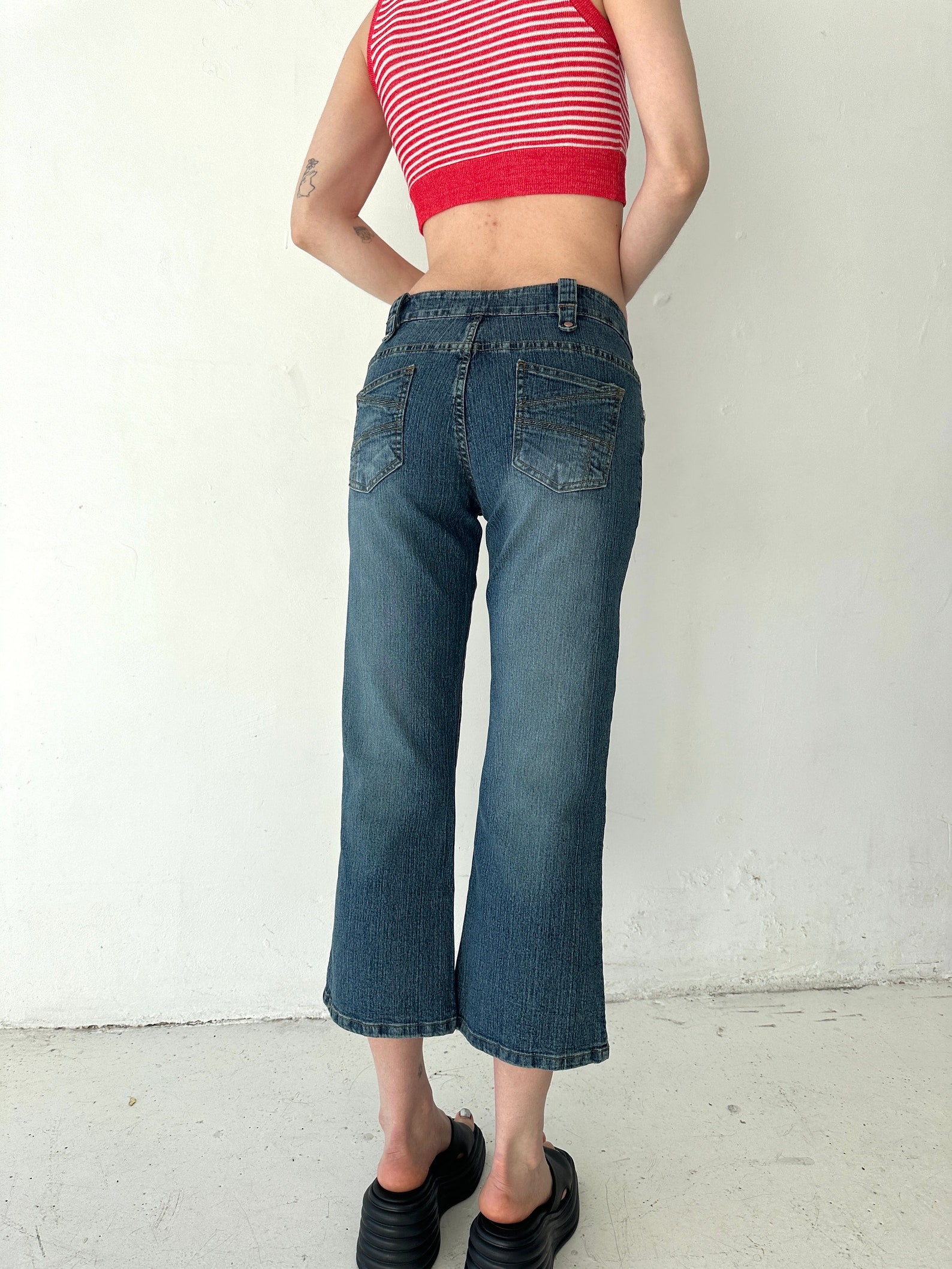 2000s Y2K Low Rise 3/4 Denim Capris - Etsy