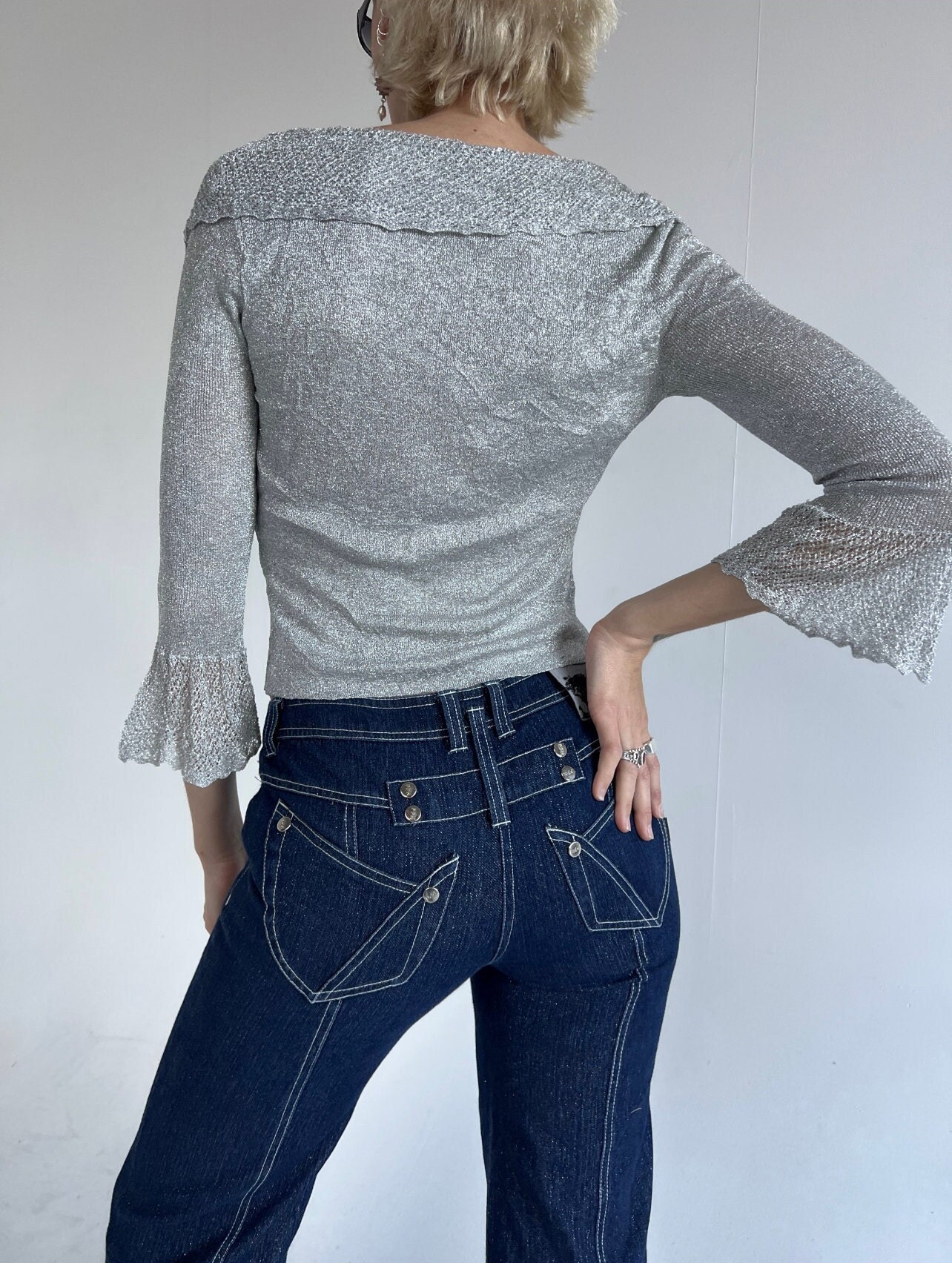 Silver Sparkly Fairy Core 90s Y2k Vintage Top - Etsy