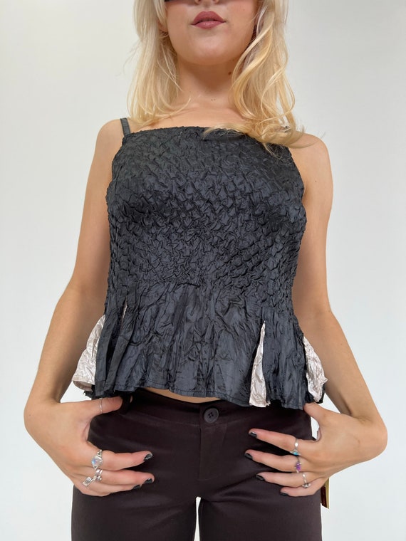 2000s Black Y2K popcorn singlet - Gem