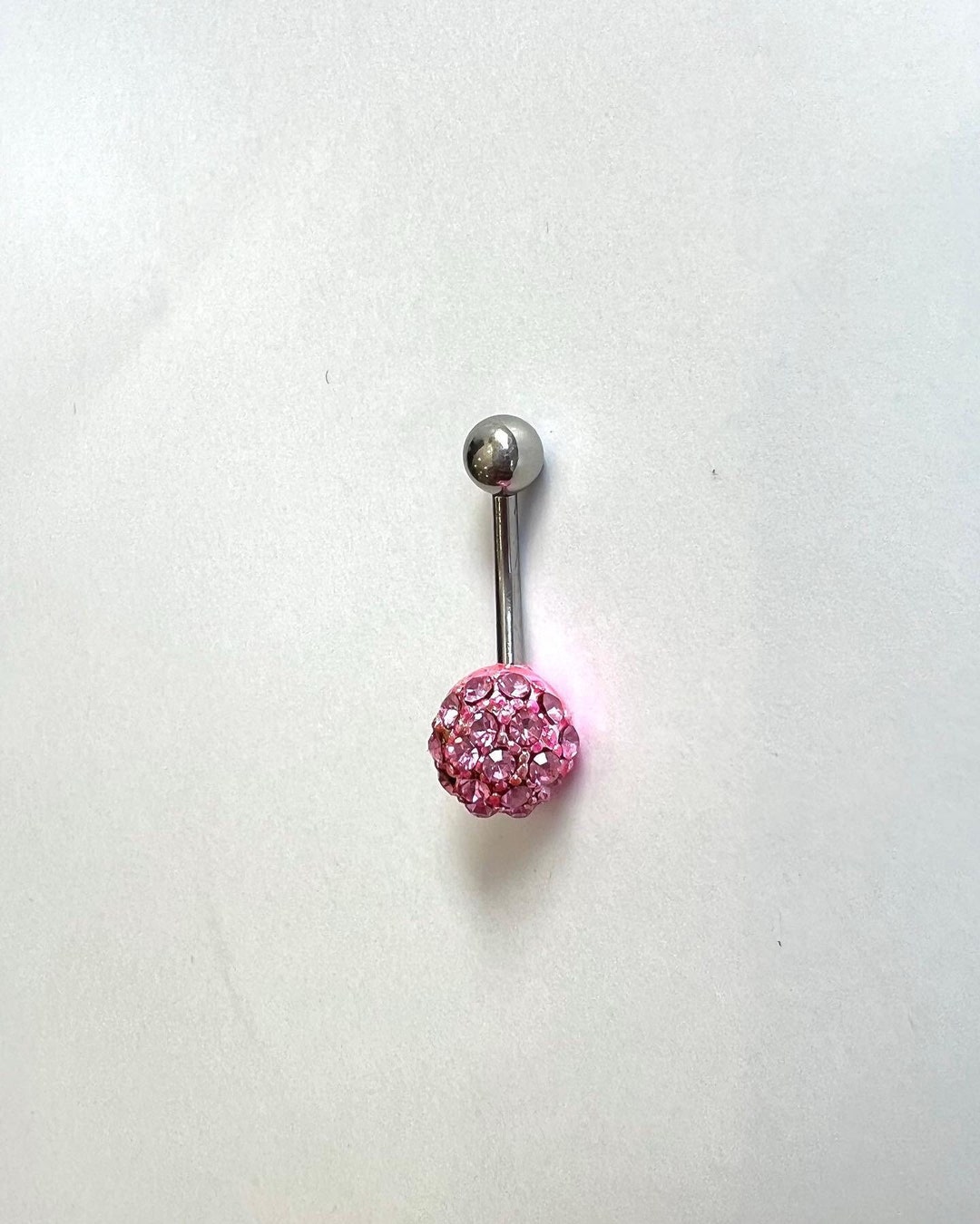 Surgical Steel Y2K Pink Belly Ring - Etsy