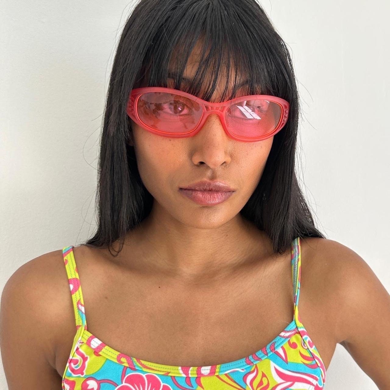 Y2k Neon Fluro Wrap Pink Festival 2000s Sunglasses Shades - Etsy