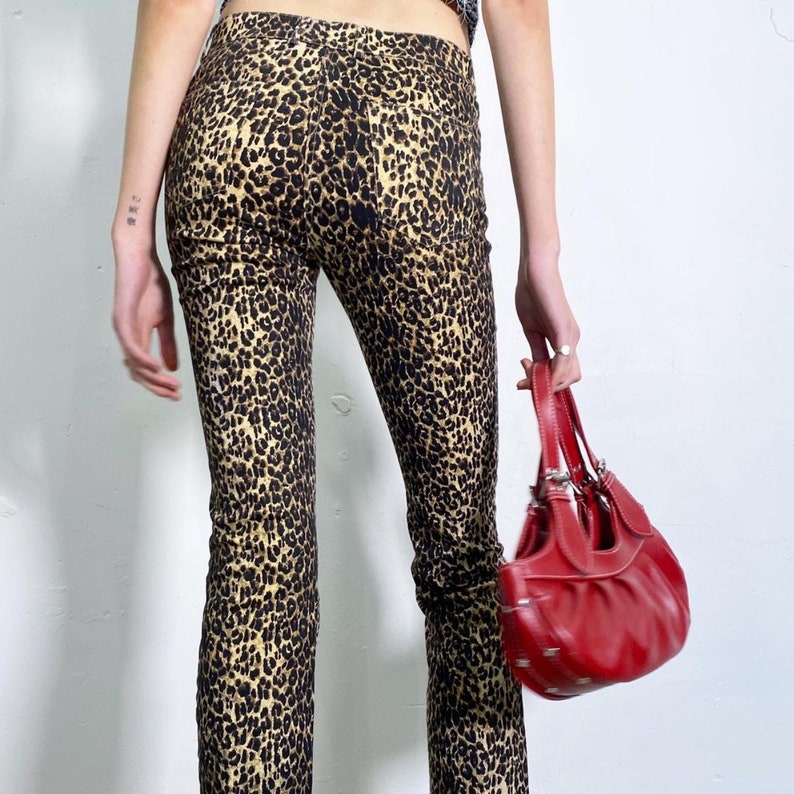 Leopard Print Y2K Pants 2000s Party Pants | Etsy