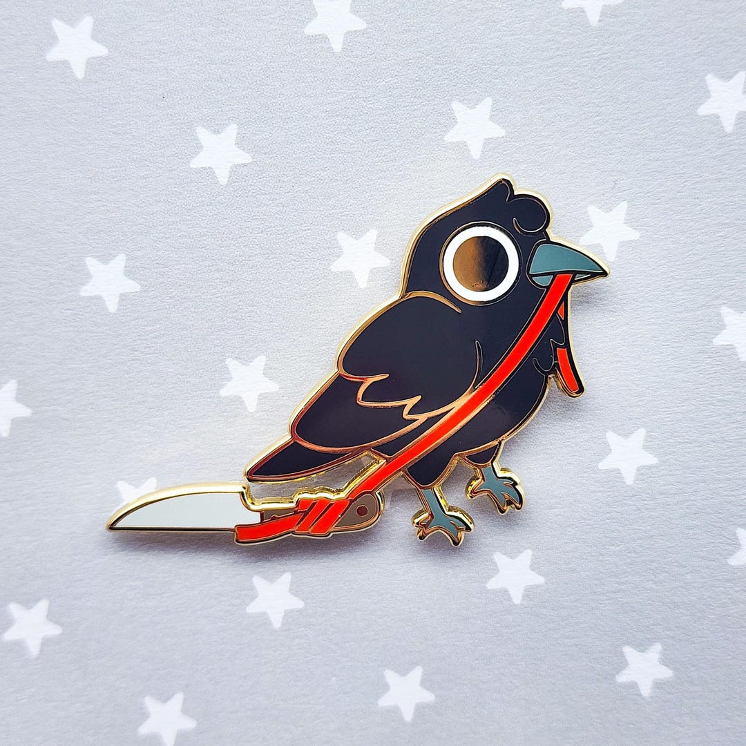 Knife Crow Enamel Pin - Etsy