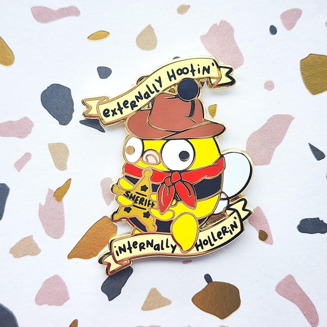 Bumblebee Cowboy Bug Enamel Pin - Etsy