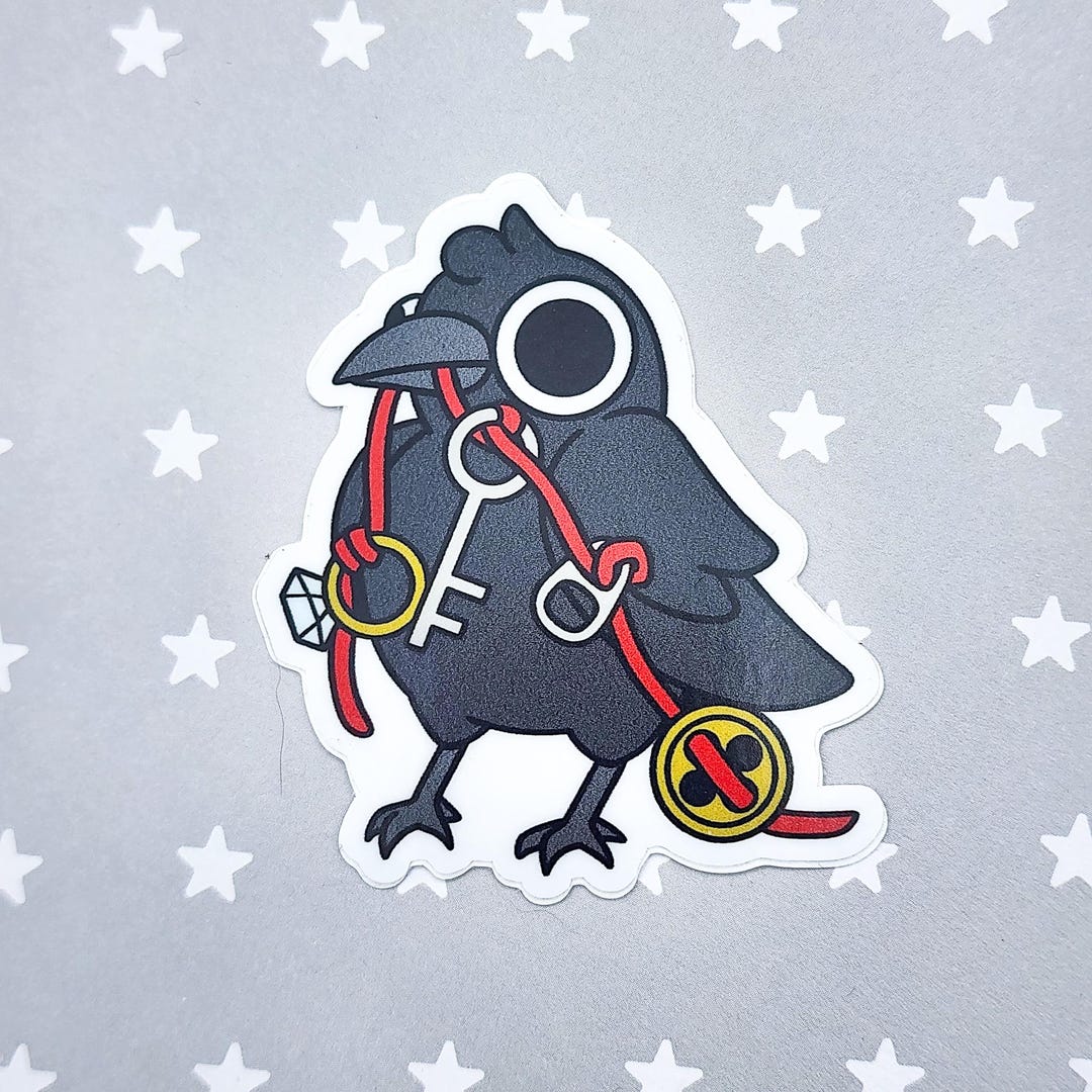 Shiny Things Crow Vinyl Sticker - Etsy