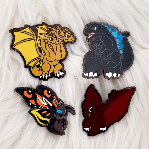 Kaiju Godzilla Mothra Ghidorah Rodan Enamel Pin Set - Etsy Australia