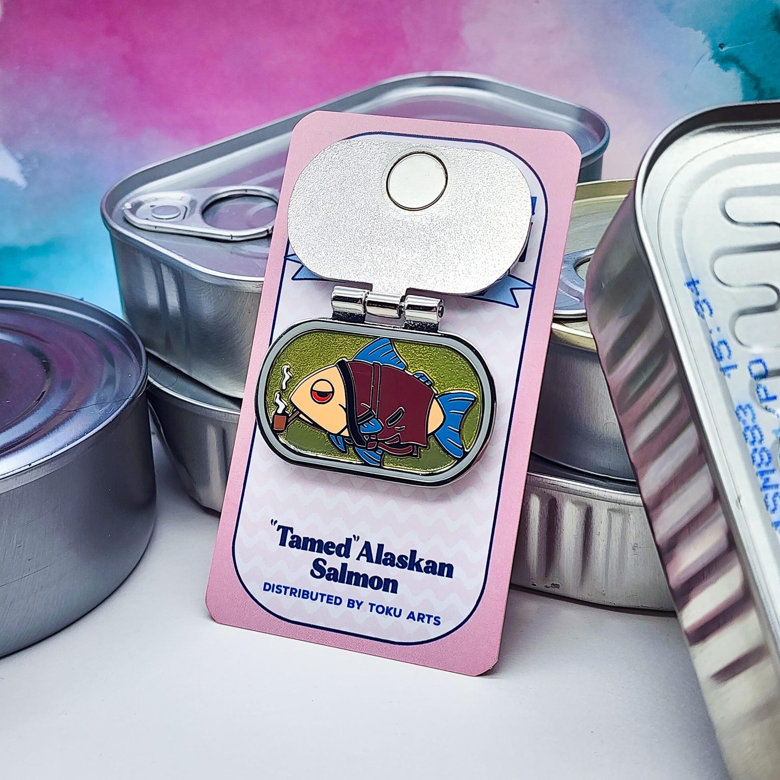 Smoked Salmon Tinned Fish Enamel Pin - Etsy