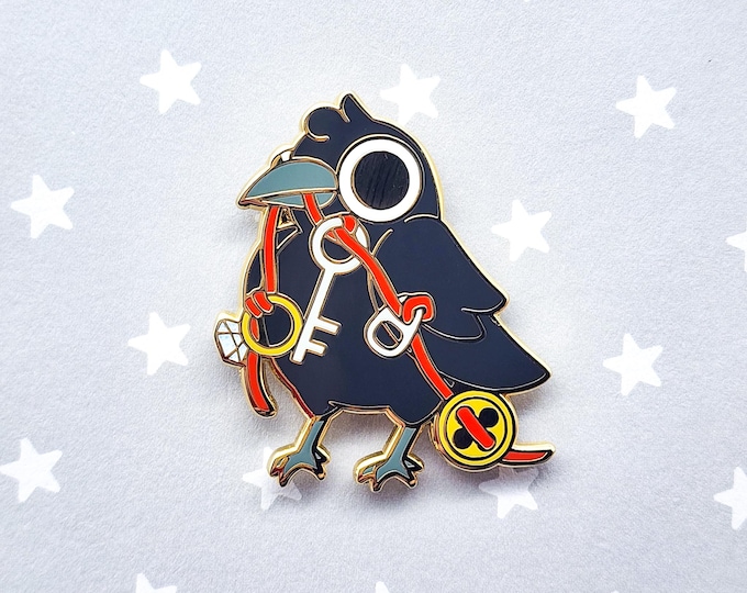 Shiny Things Crow Enamel Pin - Etsy