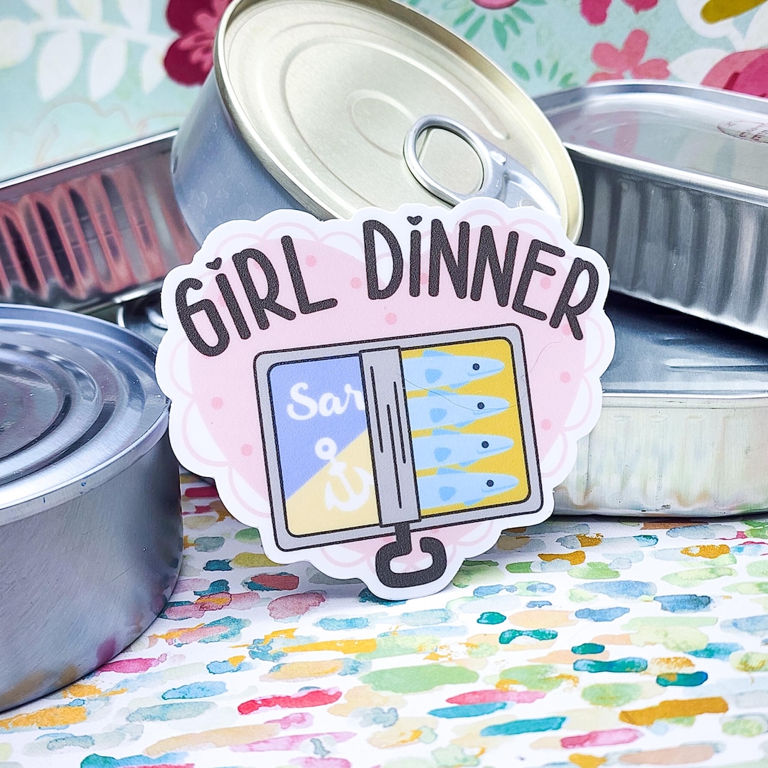 Girl Dinner Vinyl Sticker - Etsy