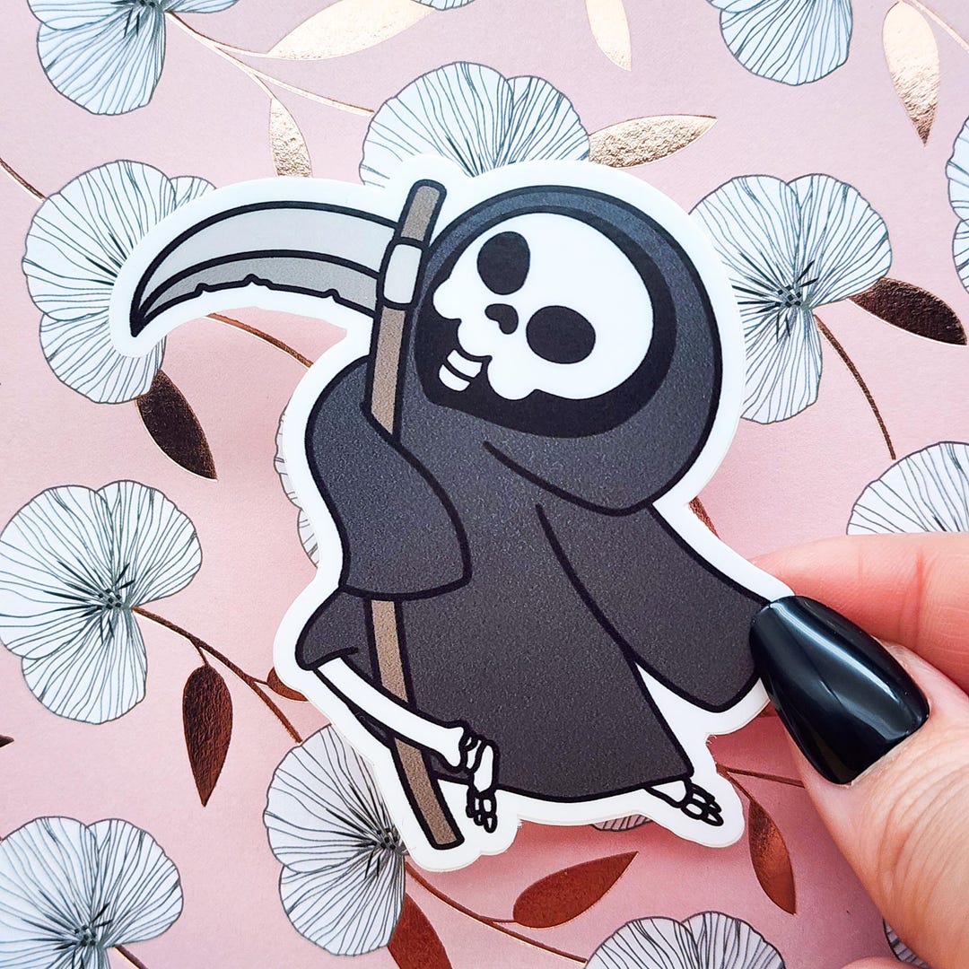 Scythe Dance Grim Reaper Vinyl Sticker - Etsy