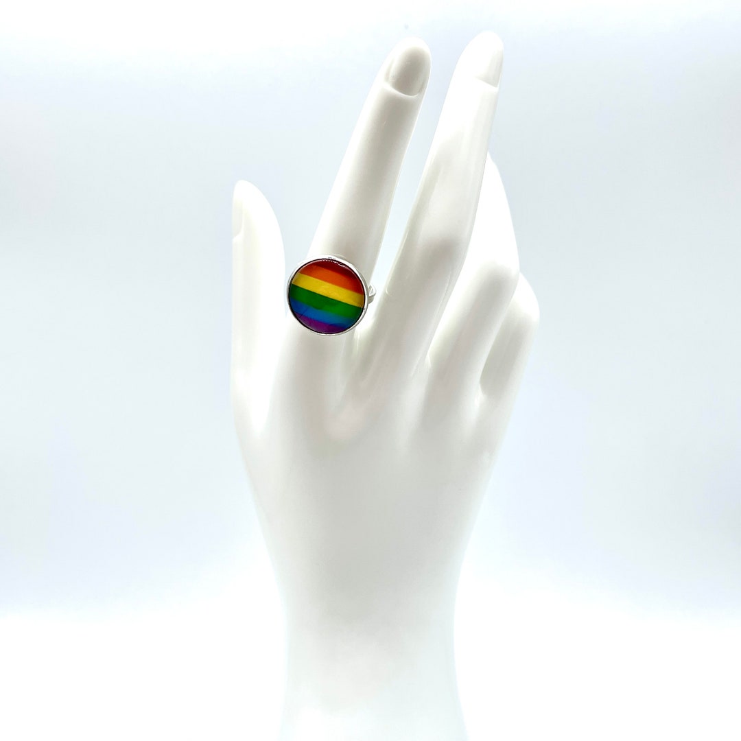 Adjustable LGBT / Gay Rainbow Ring Finger Band LGBTQ Ring - Etsy