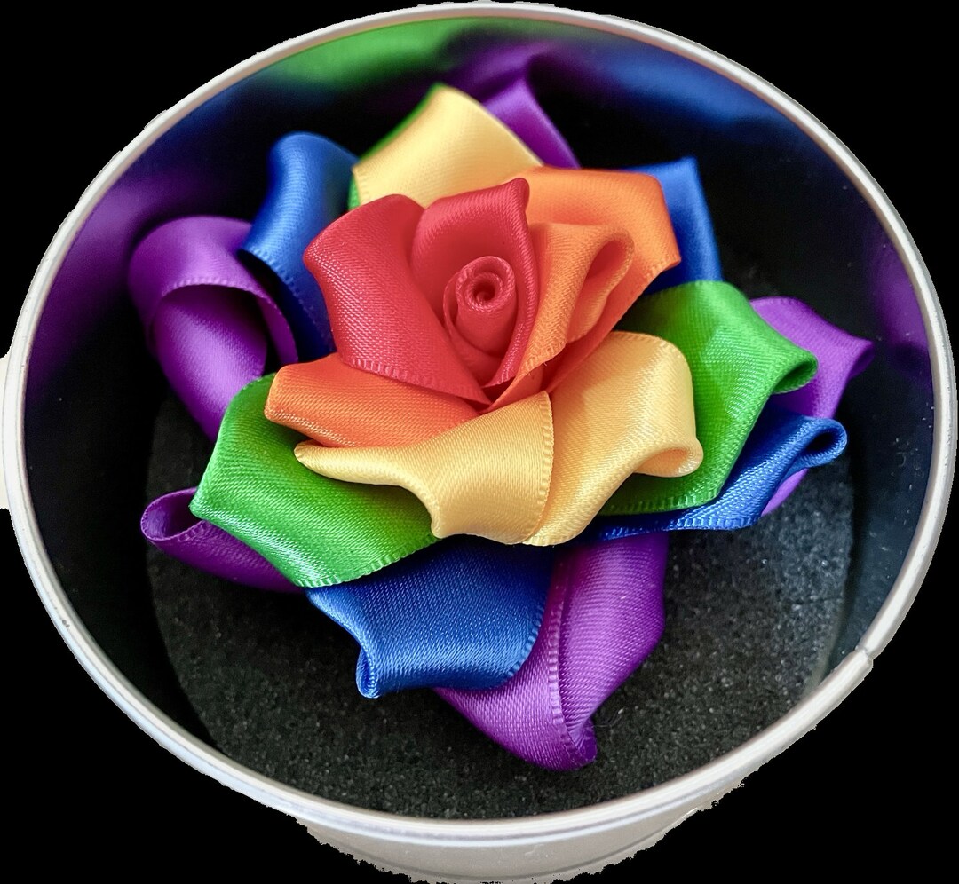 Unique Gay / LGBT Pride Flag Ribbon Rose in A Box Gift - Etsy Hong Kong
