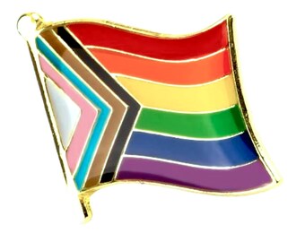 Progress Pride Flag Heart Pin Enamel Lapel Pin Badge LGBTQ - Etsy