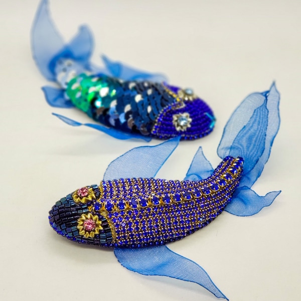 Beaded Fish Brooch - Etsy