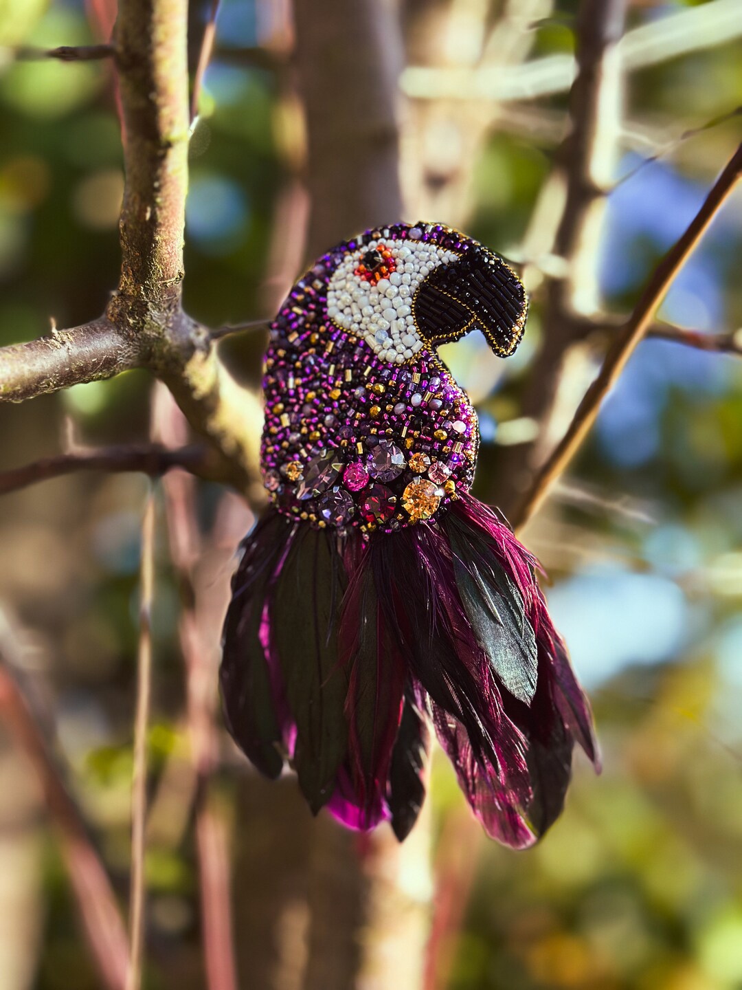 Beaded Parrot Brooch, Handmade Parrot Gift. - Etsy