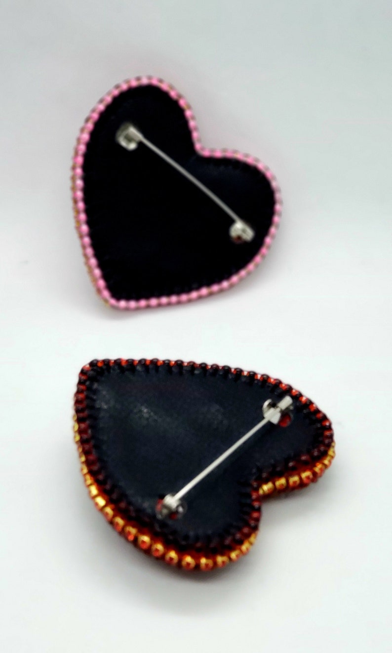 Handmade Beaded Heart Brooch: Rhinestone Crystal Love Jewelry - Etsy