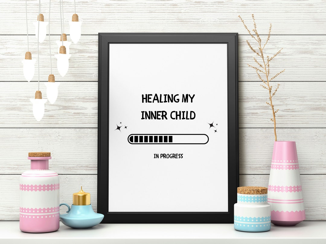Healing in Progress Mental Health Poster Inner Child Art Wall Art for ...