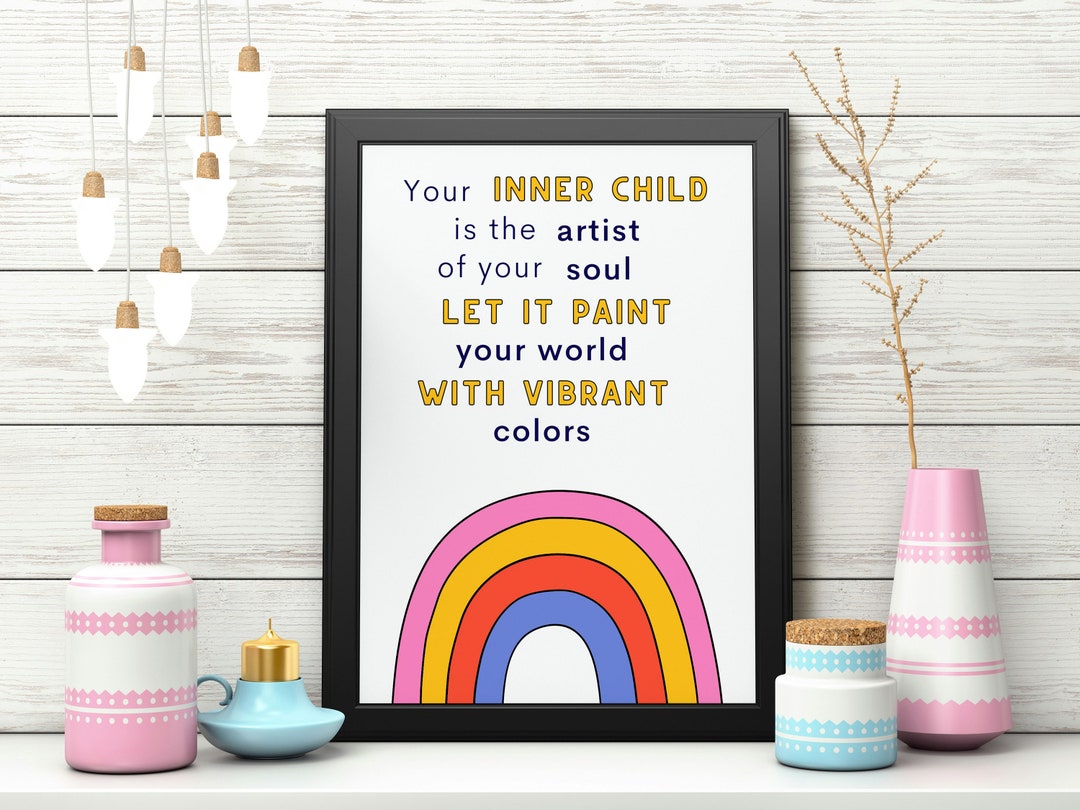 Vibrant Colors Mental Health Poster Inner Child Art Wall Art for Office ...