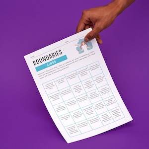 Boundaries Bingo Card | Inner Child Therapy Tools | Healing Tools ...