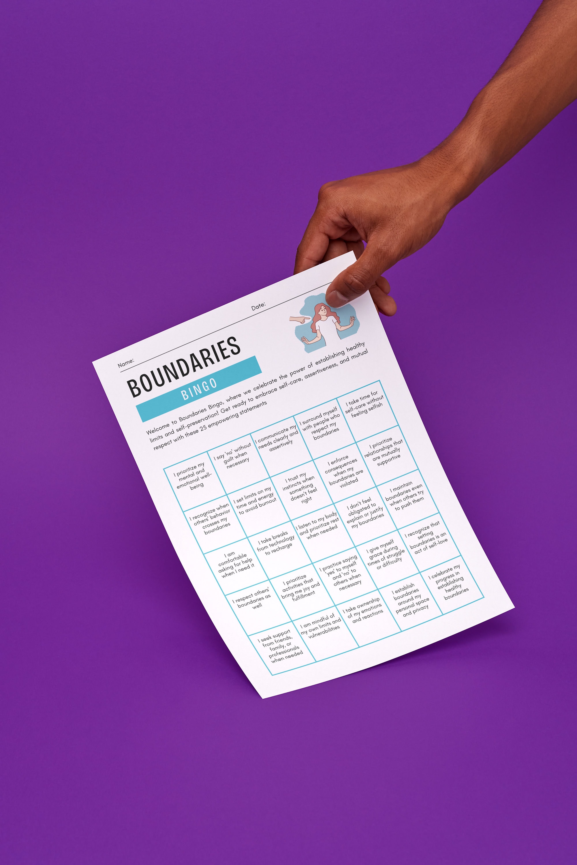 Boundaries Bingo Card | Inner Child Therapy Tools | Healing Tools ...