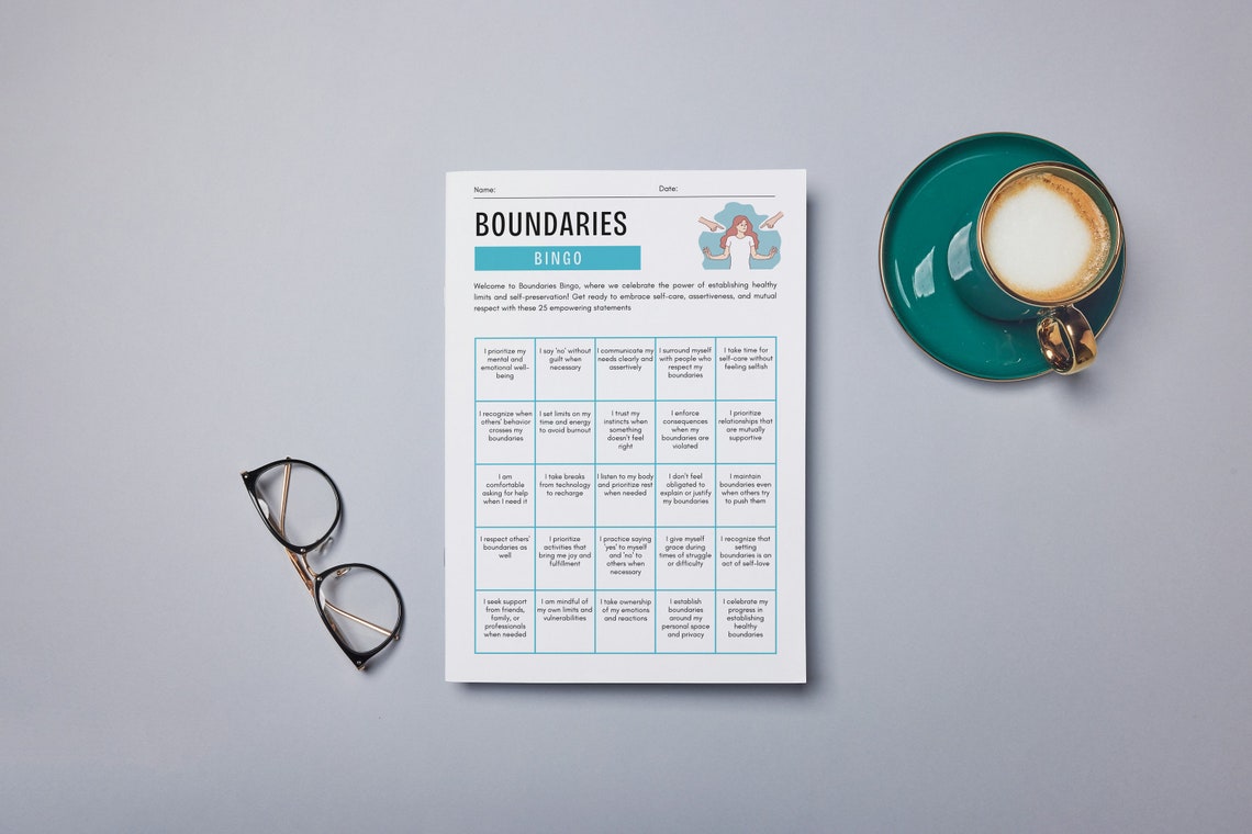 Boundaries Bingo Card | Inner Child Healing Game (digital Download) - Etsy