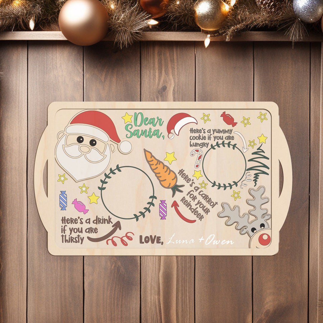 DIY Dear Santa Christmas Eve Treat Board, Laser File for Santa Treat ...