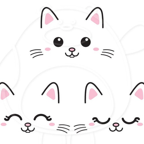 Cat Face Kitten Whiskers Cute Kitty Eyelashes Svg Dxf | Etsy