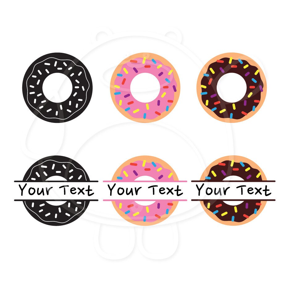 Donut Name Tag Monogram Svg Back to School Vector File | Etsy