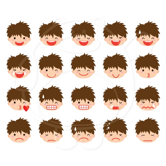 40 Boy Emojis Digital Clipart PNG Format Personal and | Etsy