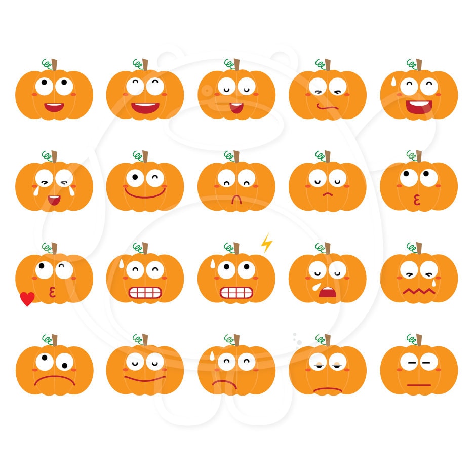 40 Pumpkin Emojis Digital Clipart PNG Format Personal and | Etsy