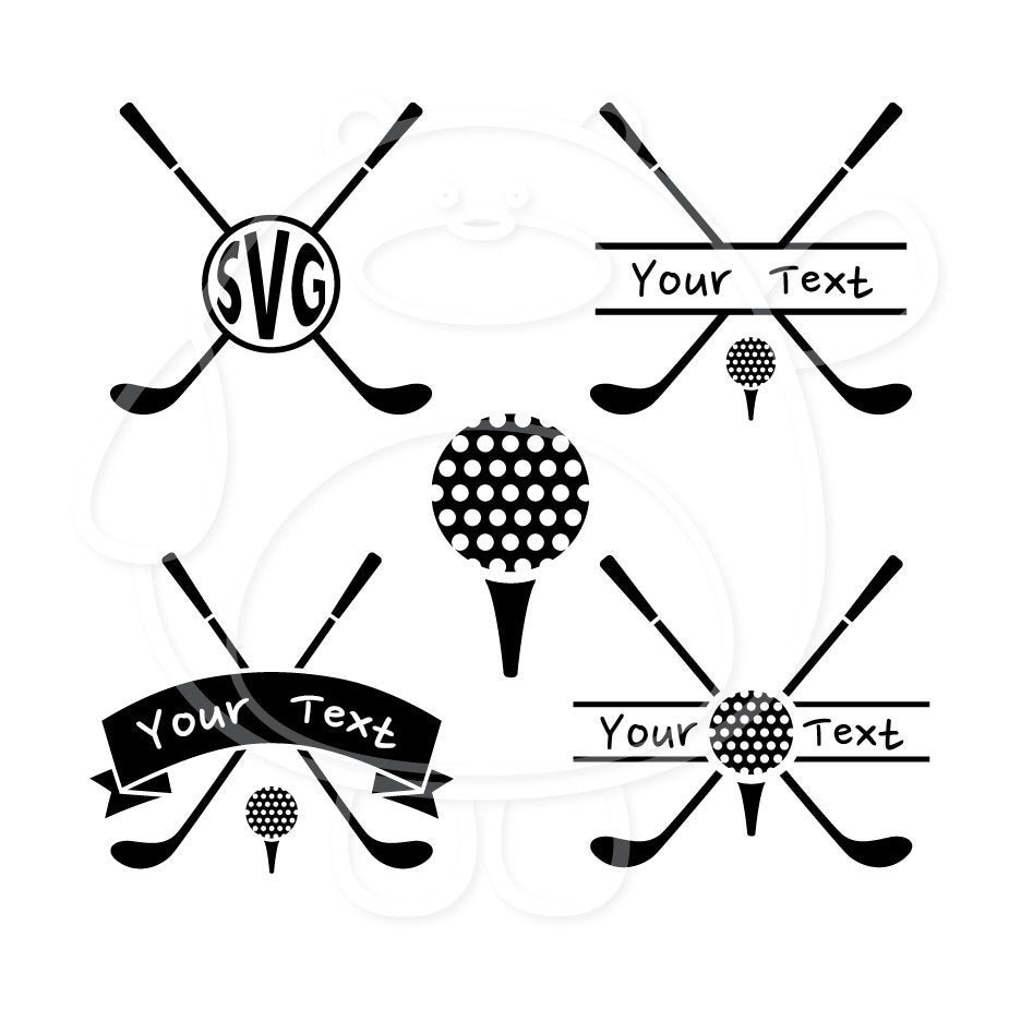 Golf Name Tag Golf Club Golf Ball Monogram Svg Vector - Etsy