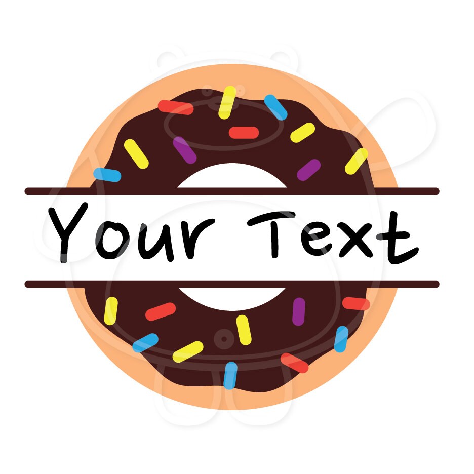 Donut Name Tag Monogram Svg Back to School Vector File | Etsy
