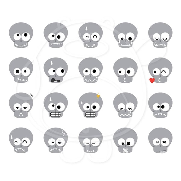 Skull Emojis - Etsy