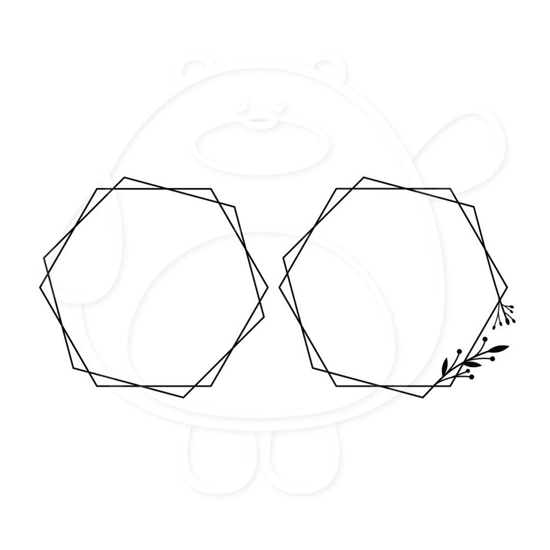 Hexagon Wire Frames Hexagon Monogram Frames Hexagon Frames Svg, Png ...
