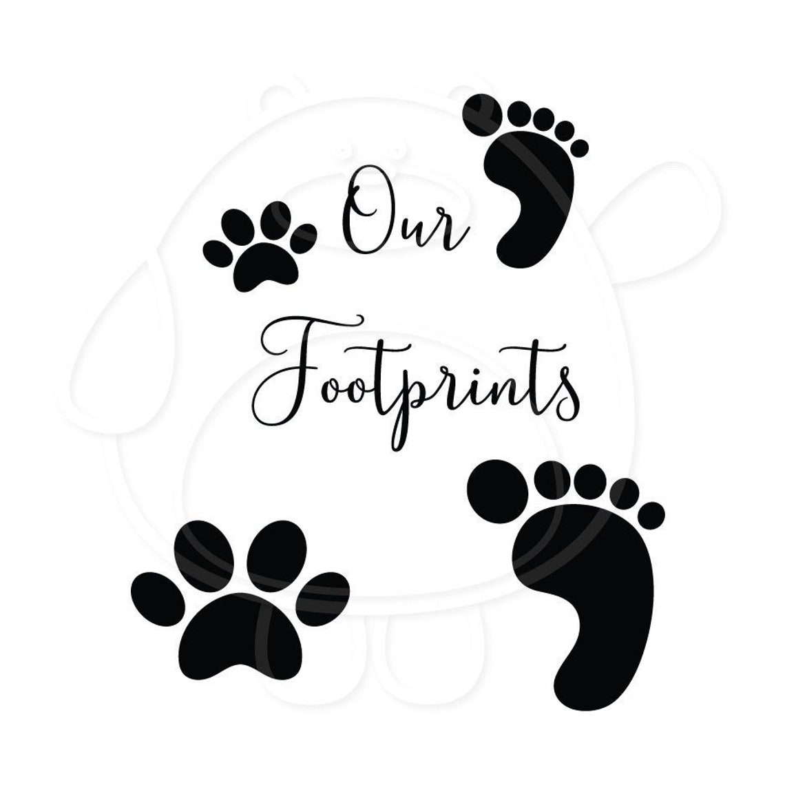 Footprints Human & Dog Footprints Svg Png Dxf and Eps 4 | Etsy