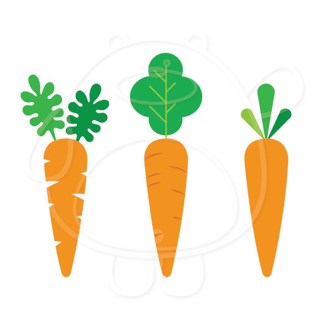 3 Carrots - Svg, Dxf, Png & Eps Formats - Cut File - Easter Carrot ...