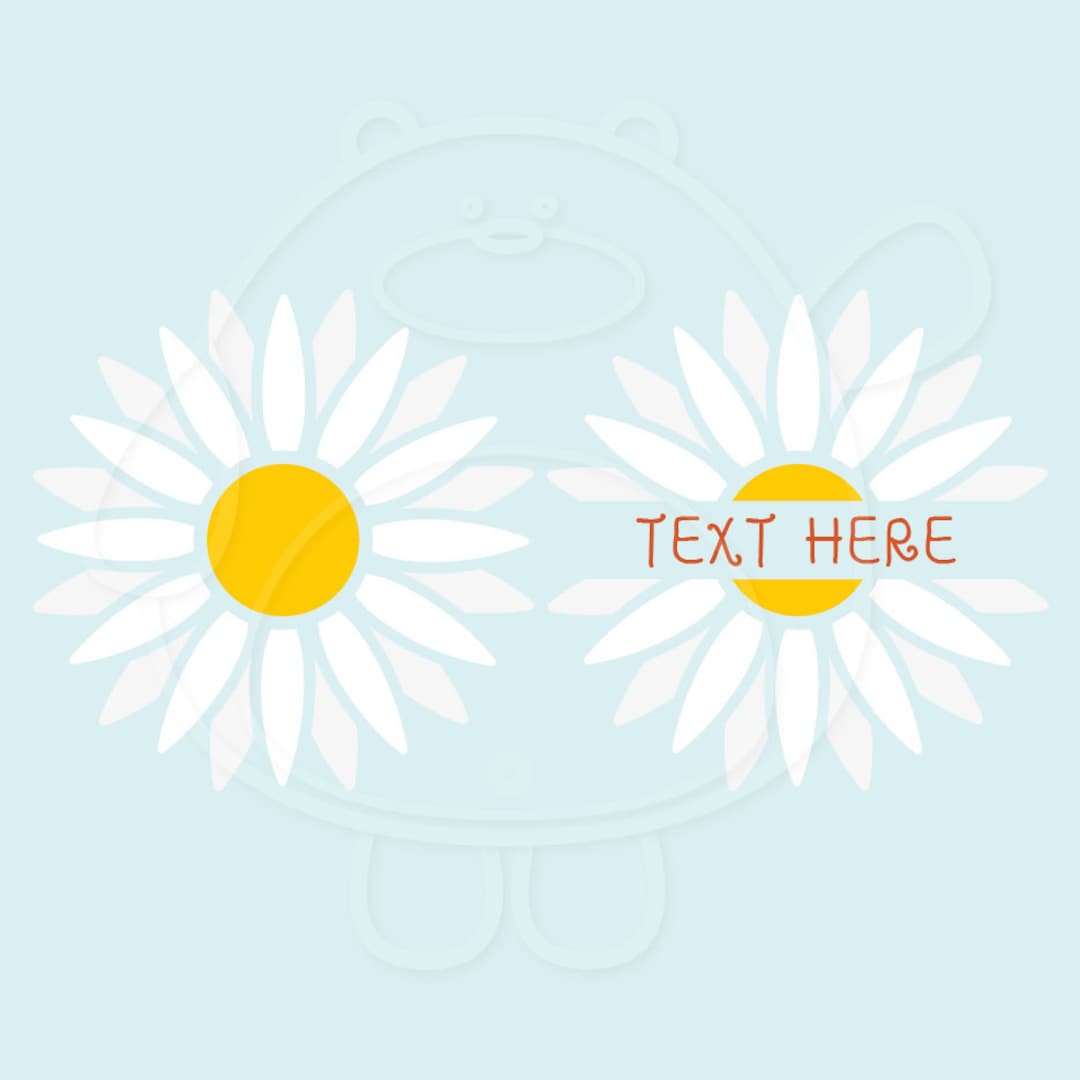 Daisy - Floral Name Tag - Flower Monogram - Svg, Png, Dxf and Eps 4 ...