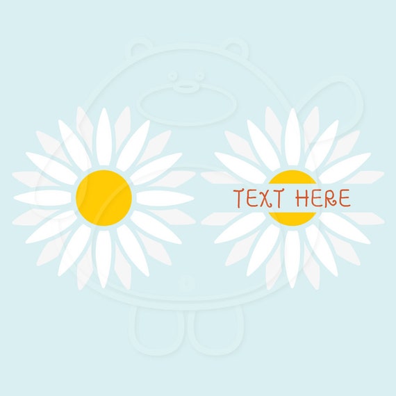 Daisy Floral Name Tag Flower Monogram Svg Png Dxf and | Etsy