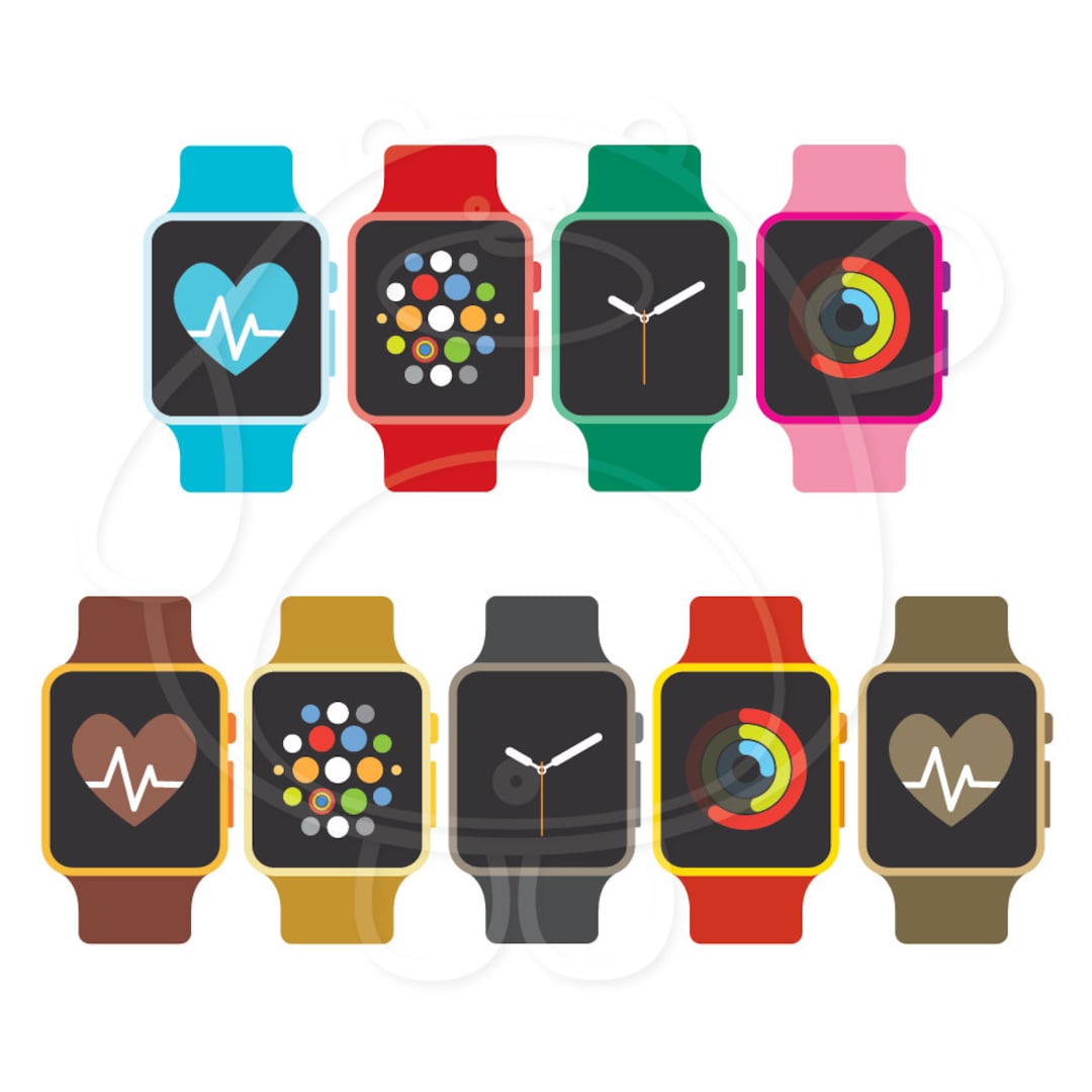 216 Colourful Smart Watches Digital Clipart - PNG Format - Personal and ...