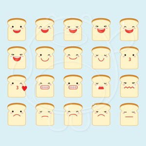 40 Bread Emojis Digital Clipart - PNG Format - Personal and Commercial ...