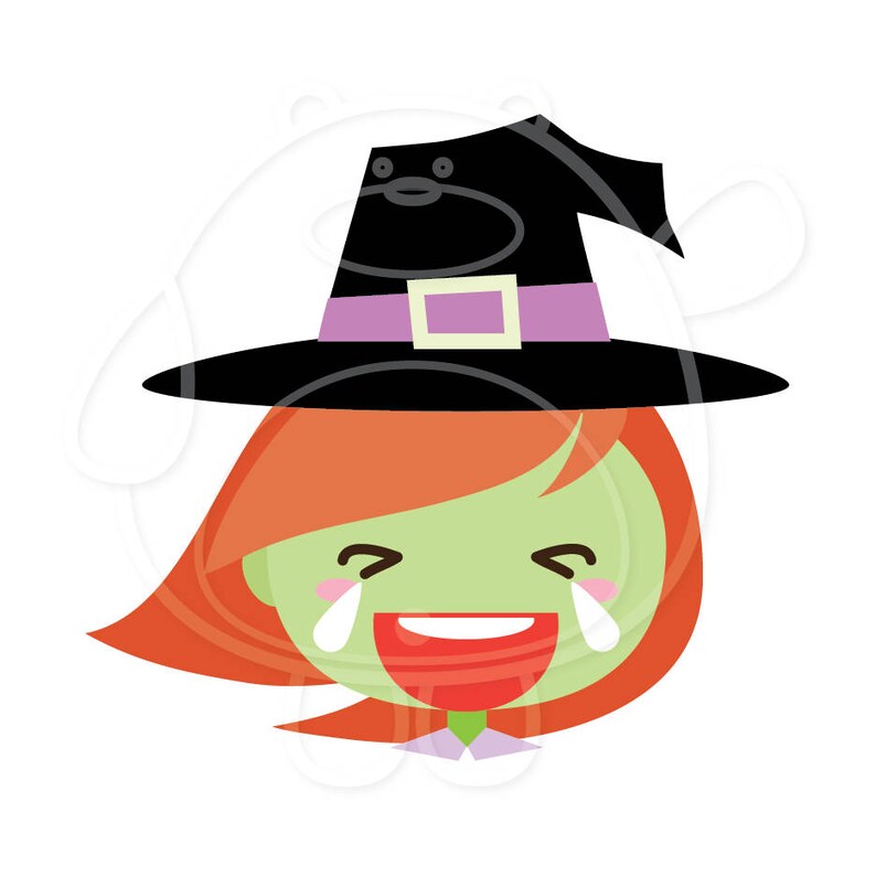 40 Witch Emojis Digital Clipart PNG Format Personal and - Etsy