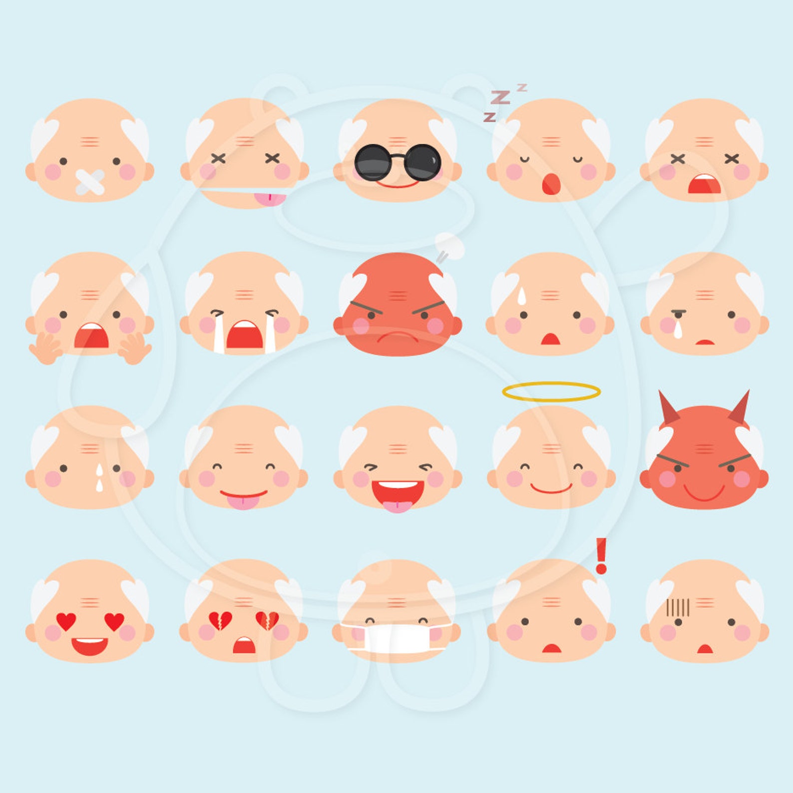 40 Opa Emojis Digital Clipart PNG-formaat Persoonlijk en | Etsy Nederland