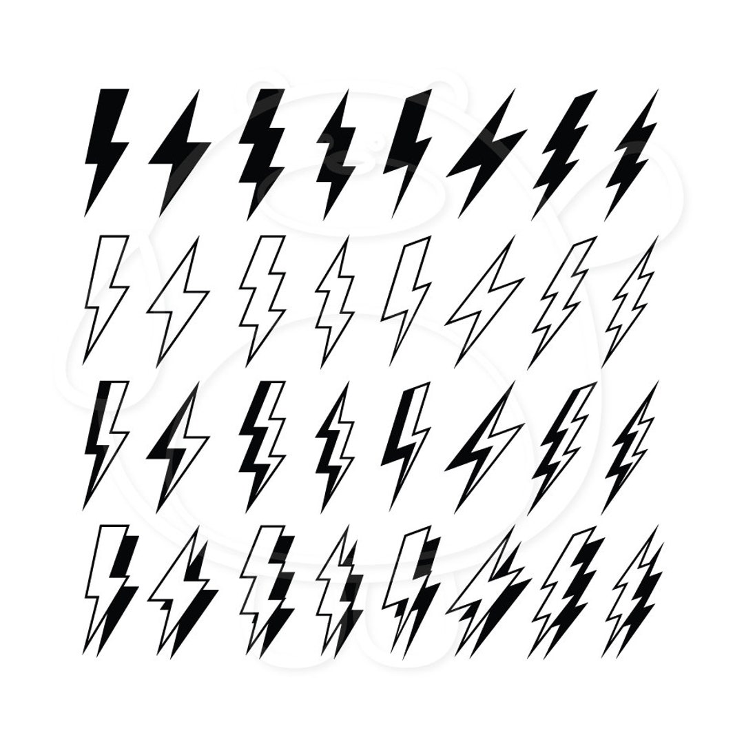 32 Lightning Bolts - Flash - Svg, Png, Dxf and Eps 4 Formats - Vector ...