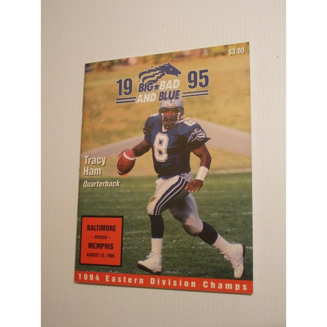 1995 Baltimore Stallions Vs. Memphis Mad Dogs CFL Football Program ...