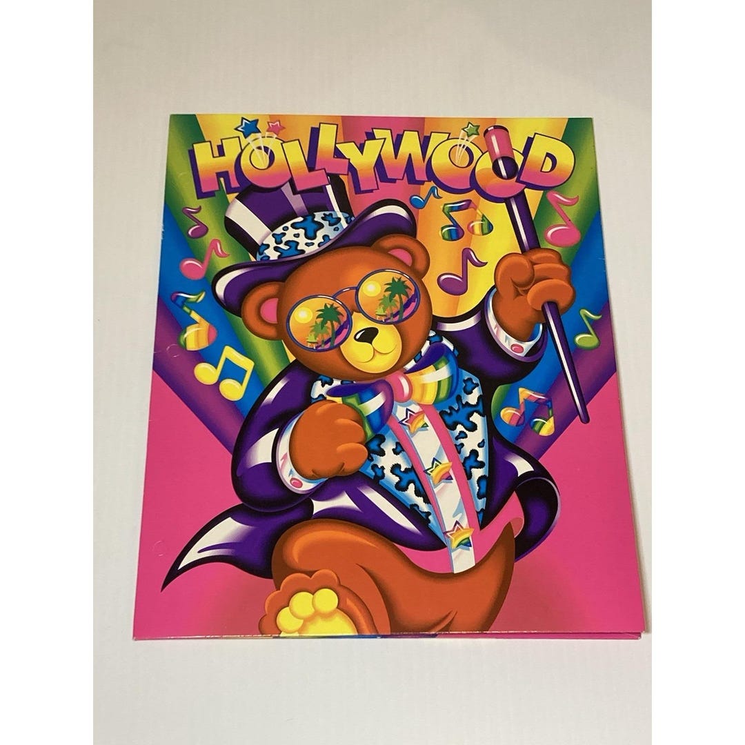 Lisa Frank Folder Hollywood Bear Dancing Music Portfolio Unpunched - Etsy
